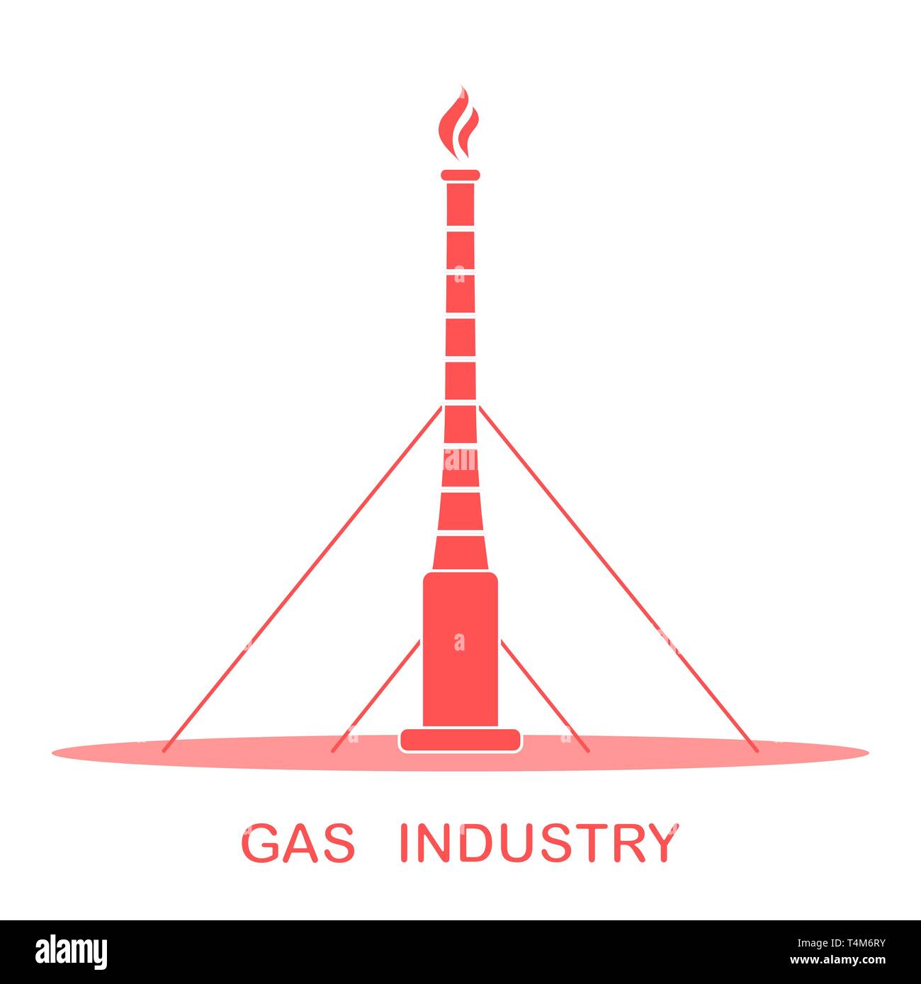 Vector illustration with equipment for gas production. Gas industry ...