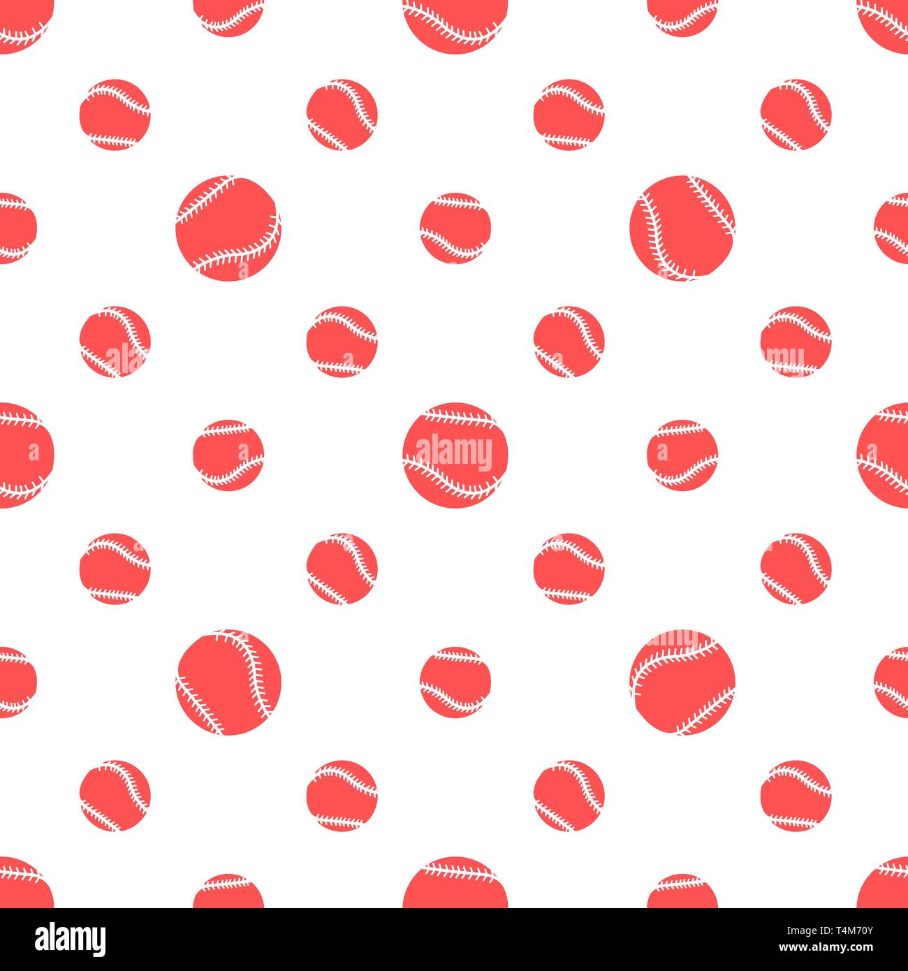 Vector seamless pattern with baseball balls. Sports background. Design ...