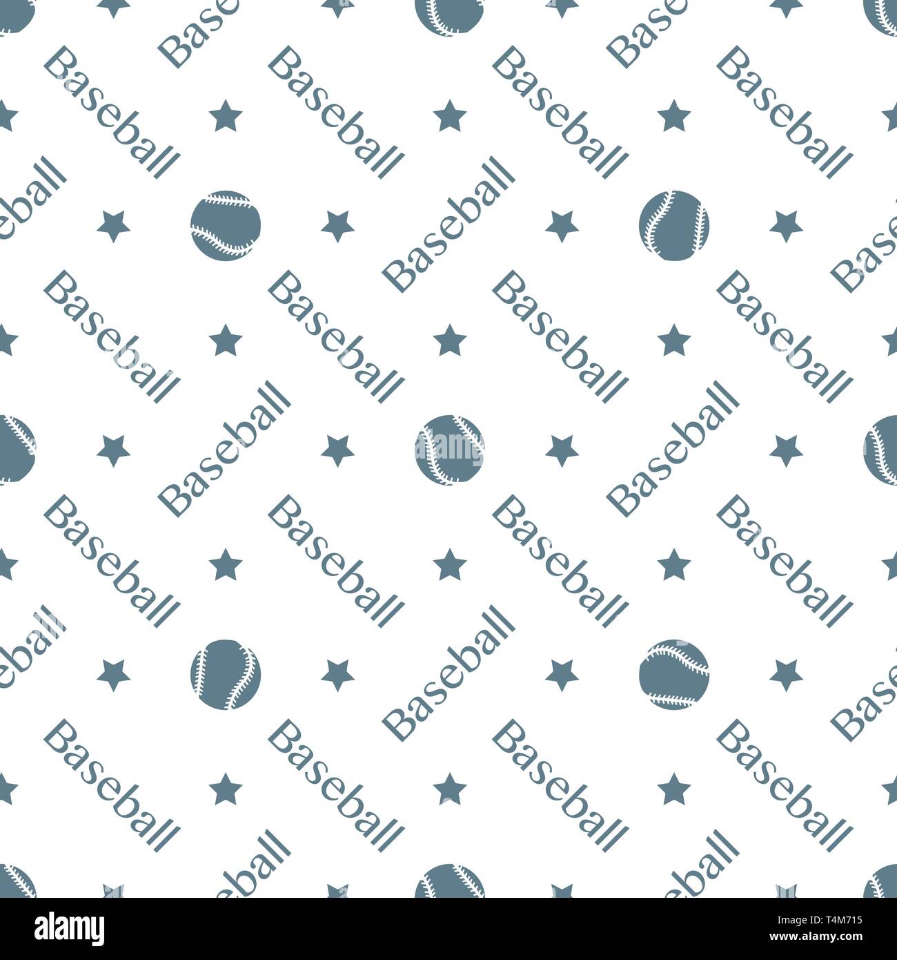 Vector seamless pattern with baseball balls and inscription baseball ...