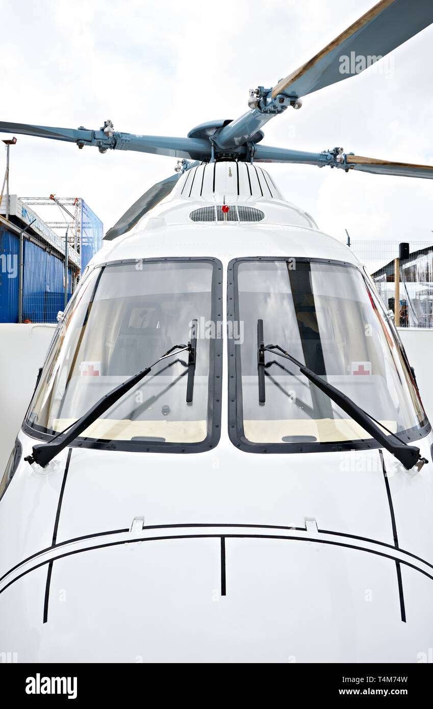 Helicopter for medical ambulance with red cross Stock Photo - Alamy