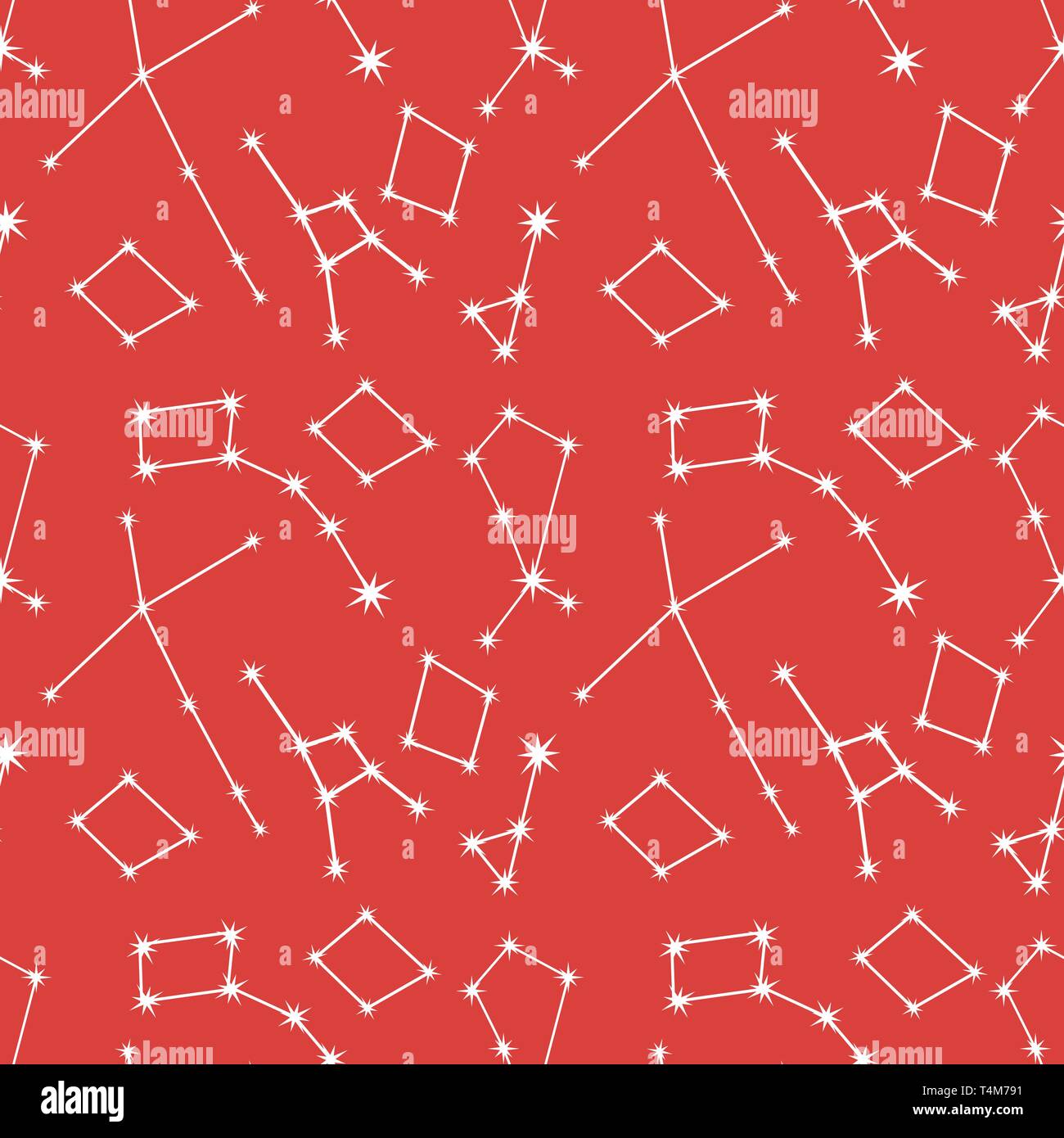 Seamless vector pattern with constellations. Space exploration ...