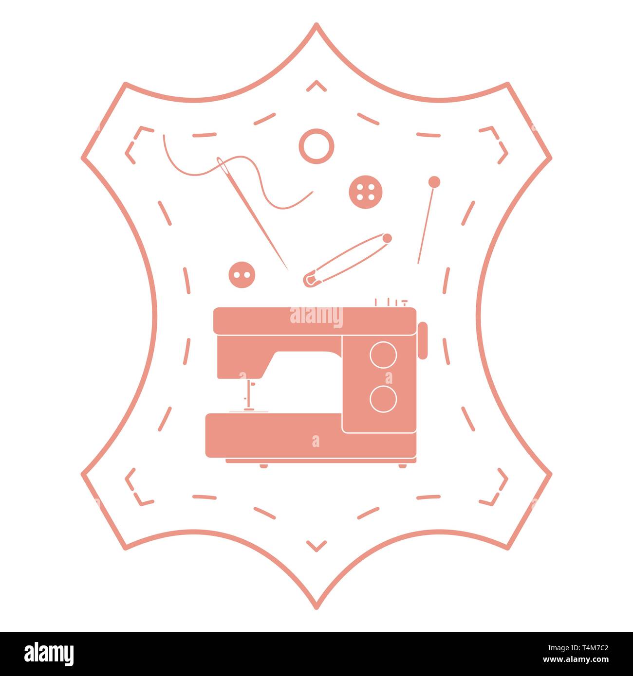 Vector illustration with tools and accessories for sewing. Button ...