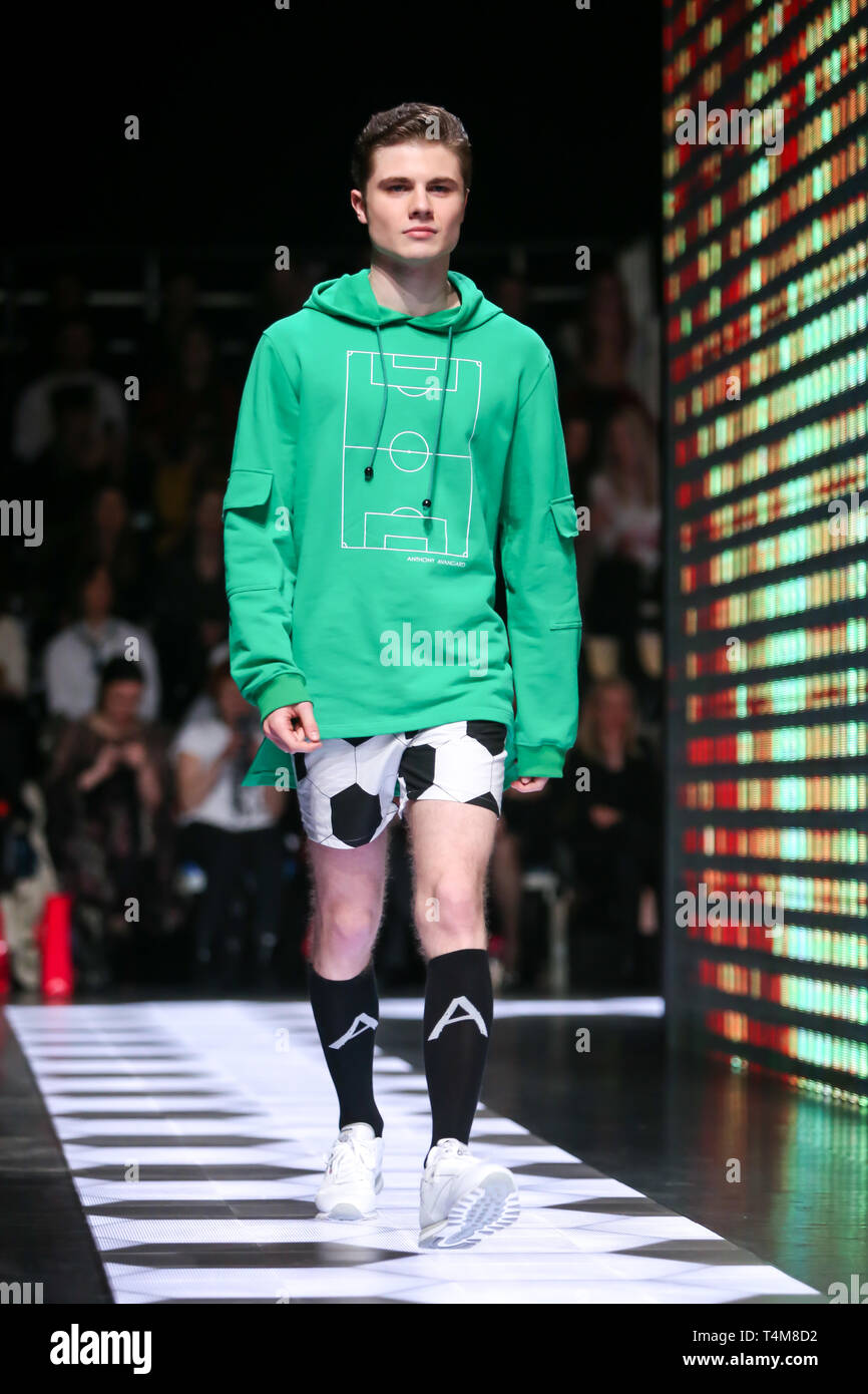 Zagreb, Croatia - March 21, 2019: A model wearing Anthony Avangard ...