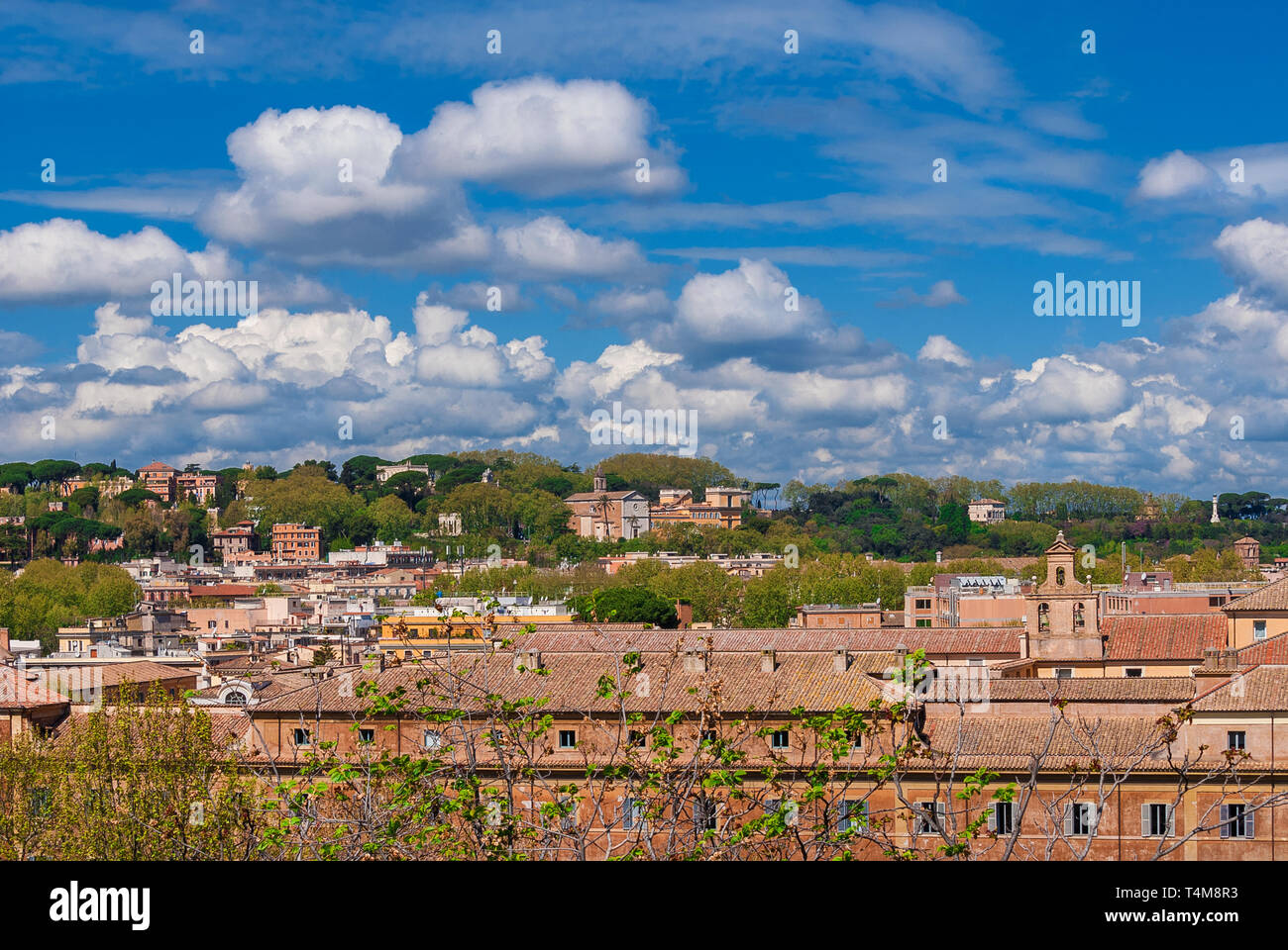 View of the Gianicolo (Janiculum) Hill and old Trastevere district in ...