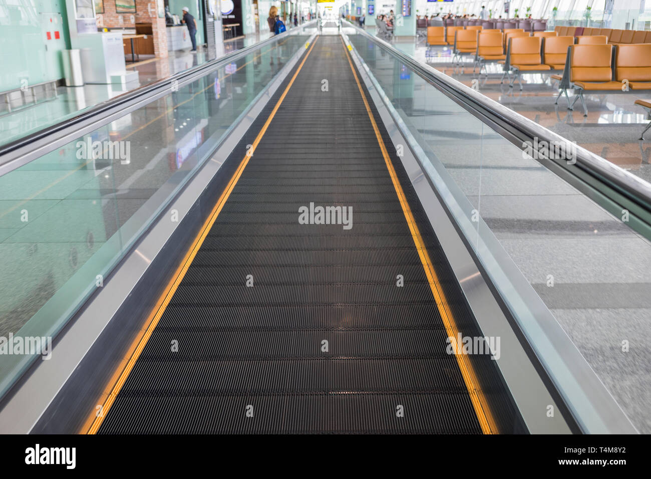 Airport Conveyor Escalator People High Resolution Stock Photography and ...