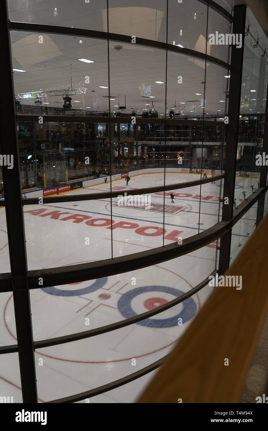 RIGA, LATVIA - APRIL 10, 2019: Akropole Skating Rink is open Stock ...