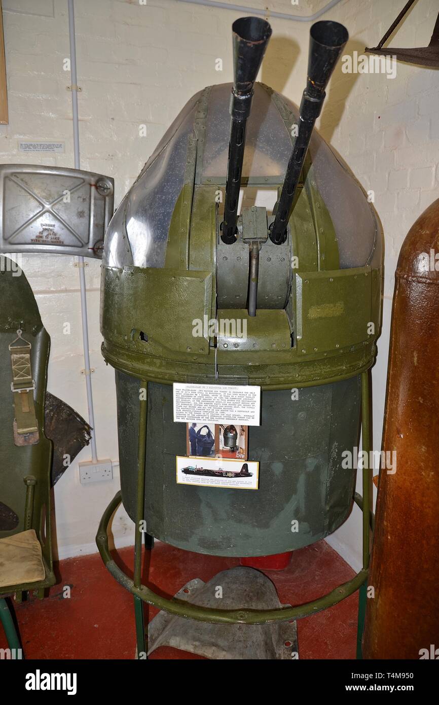Frazer Nash .303 gun turret at the Parham Airfield Museum, Framlingham ...