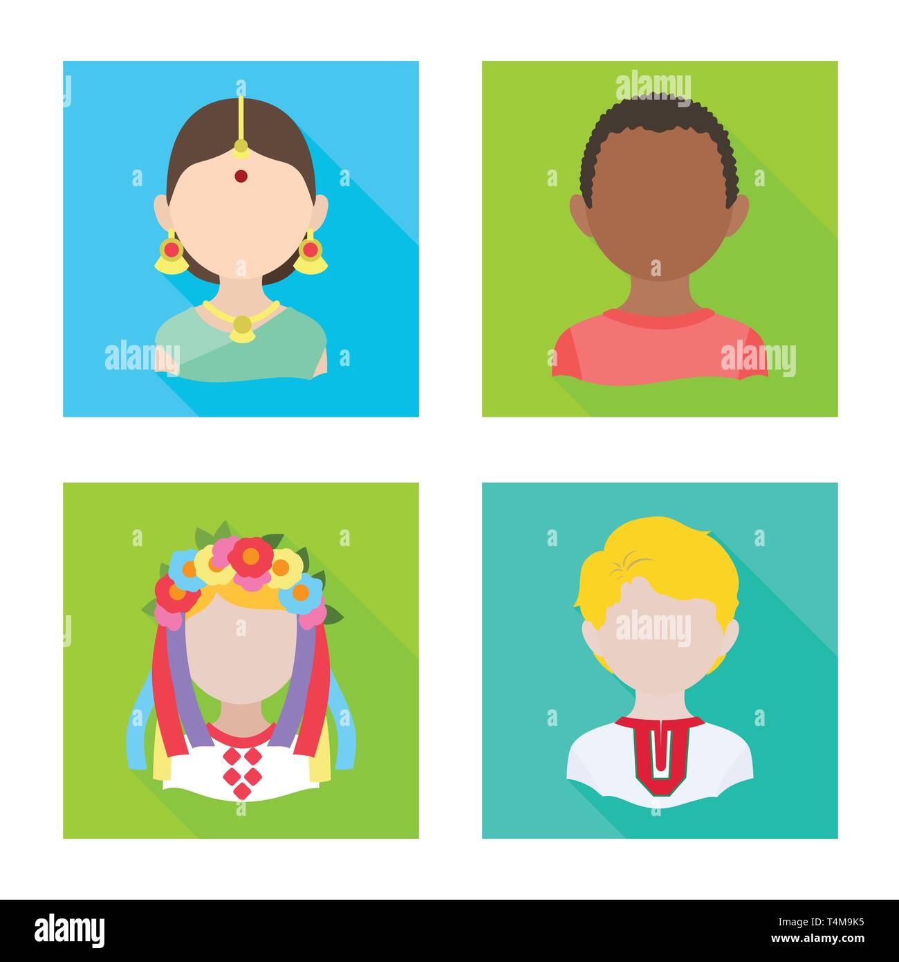 Vector design of nation and race symbol. Set of nation and user stock ...