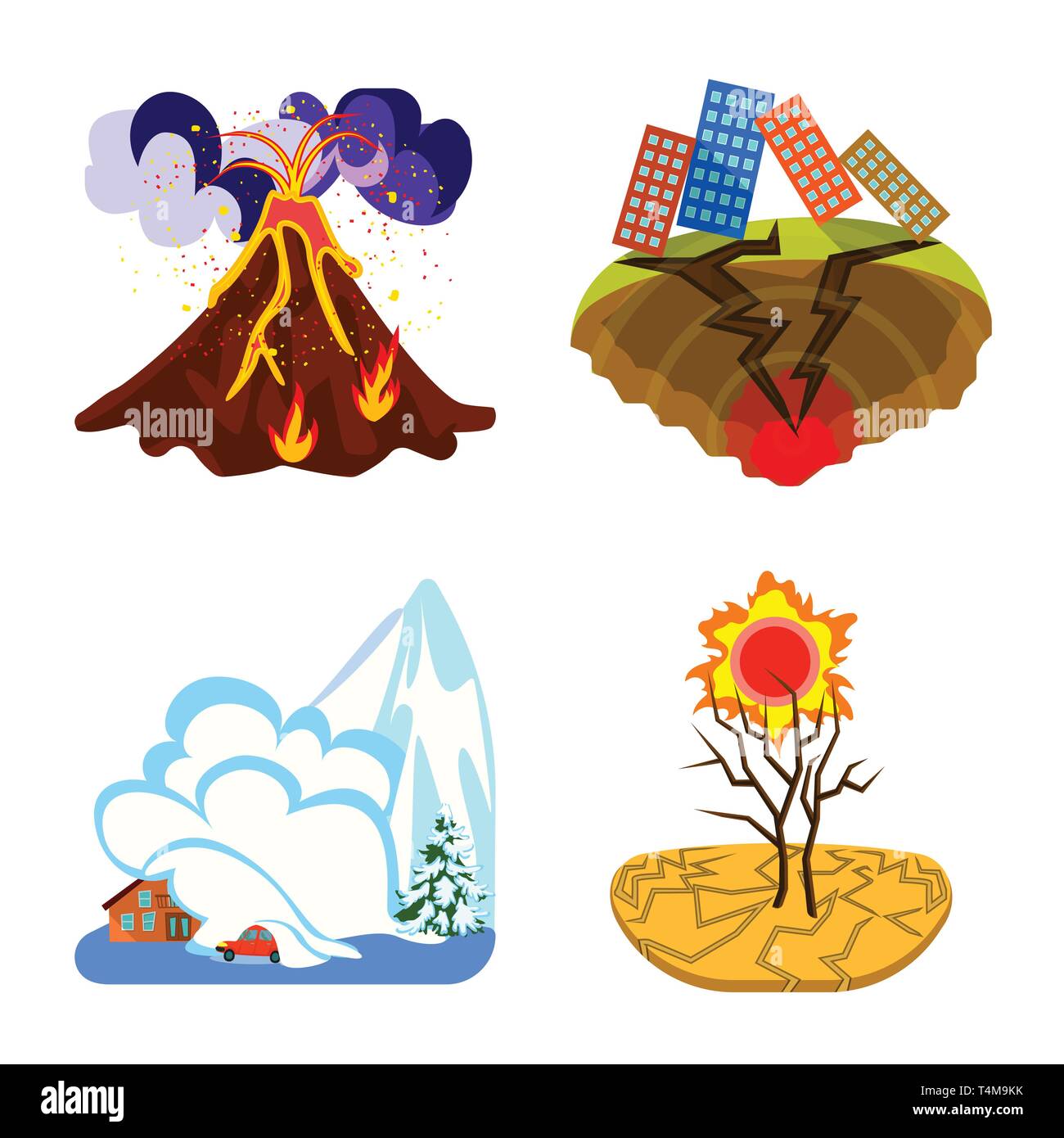 Vector illustration of cataclysm and disaster icon. Collection of ...