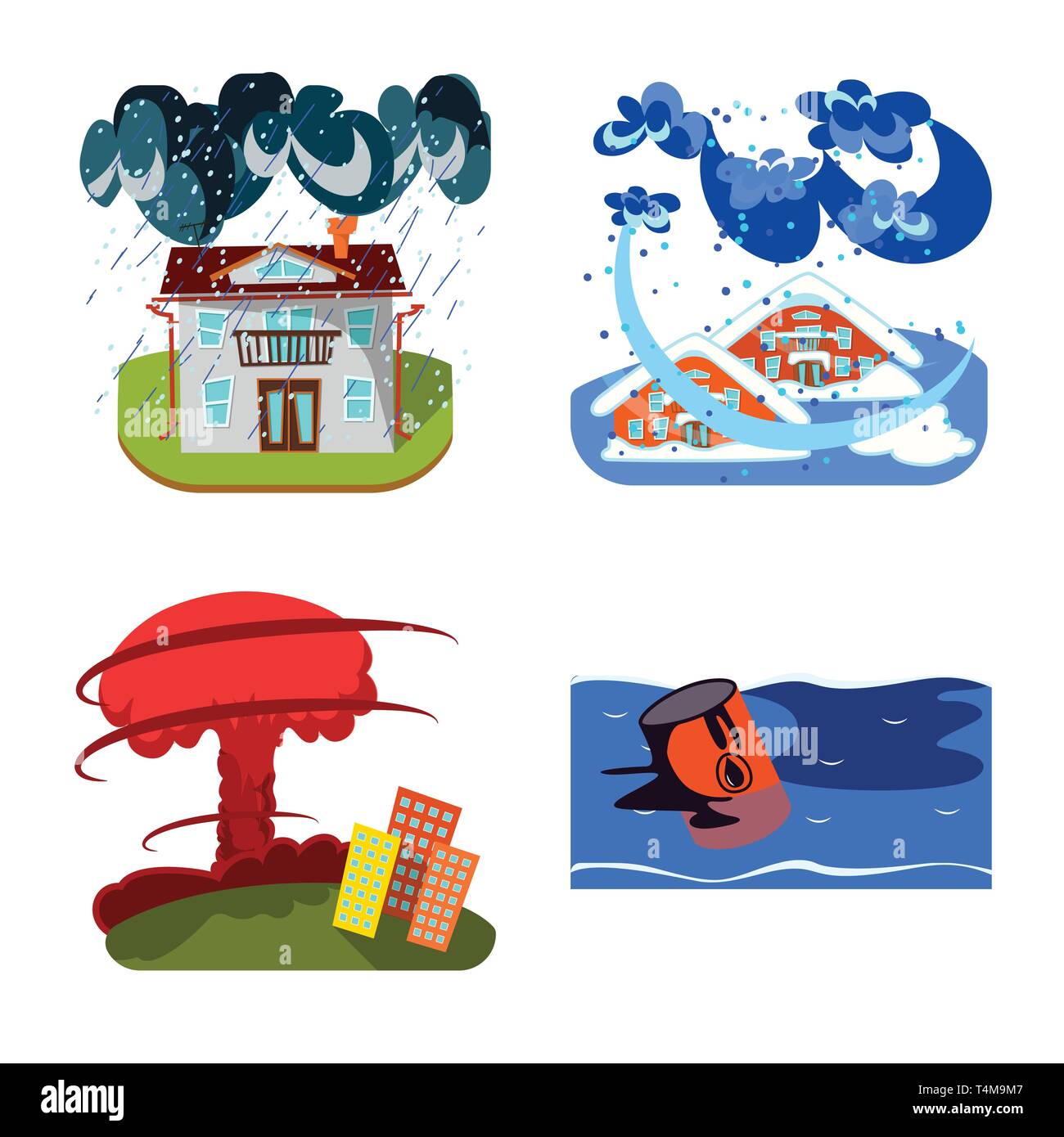 Vector illustration of cataclysm and disaster logo. Collection of ...