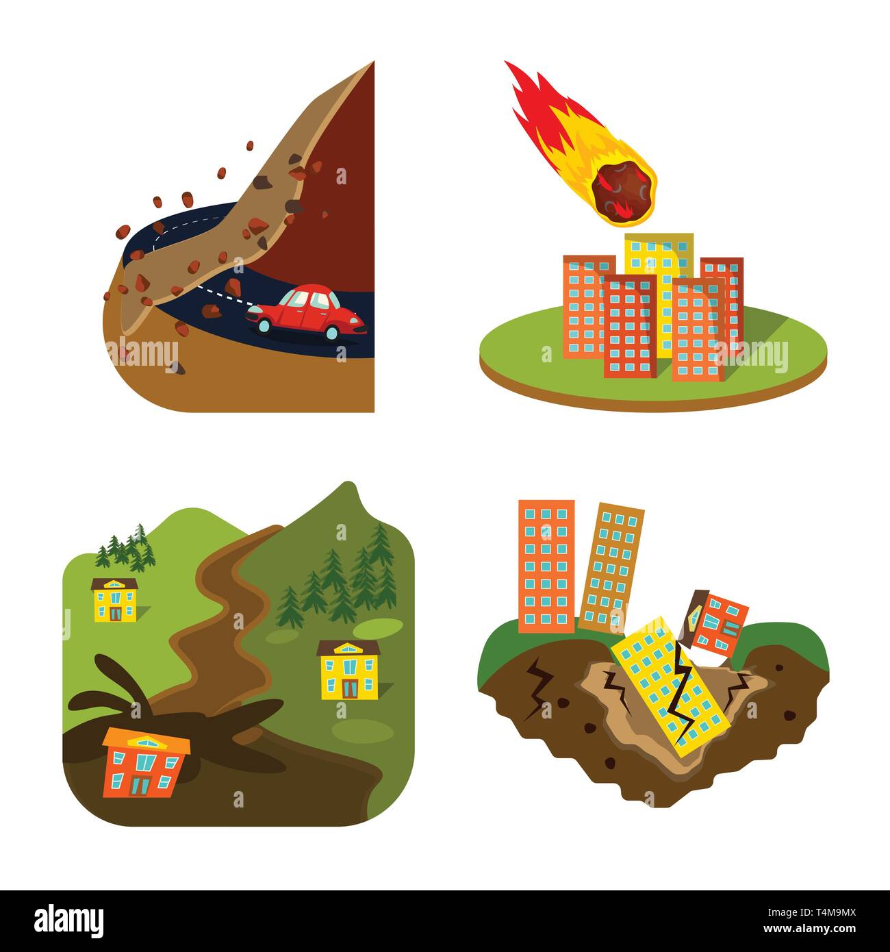 Isolated object of cataclysm and disaster sign. Collection of cataclysm ...