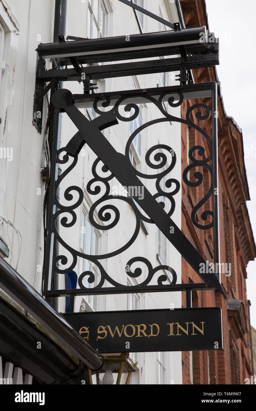 Sword Inn Pub Sign, Gloucester, England Stock Photo - Alamy