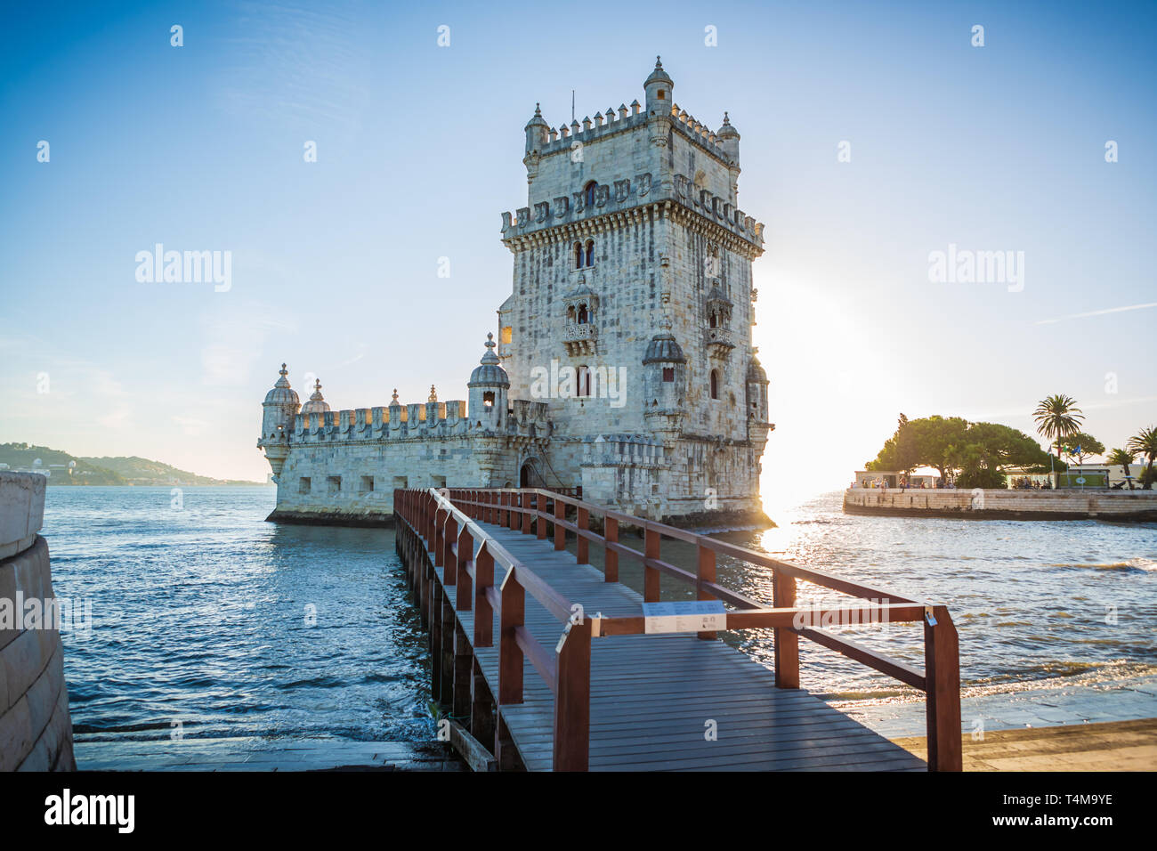 The Torre de Belem castle in Belem near Lisbon, Portugal Stock Photo ...