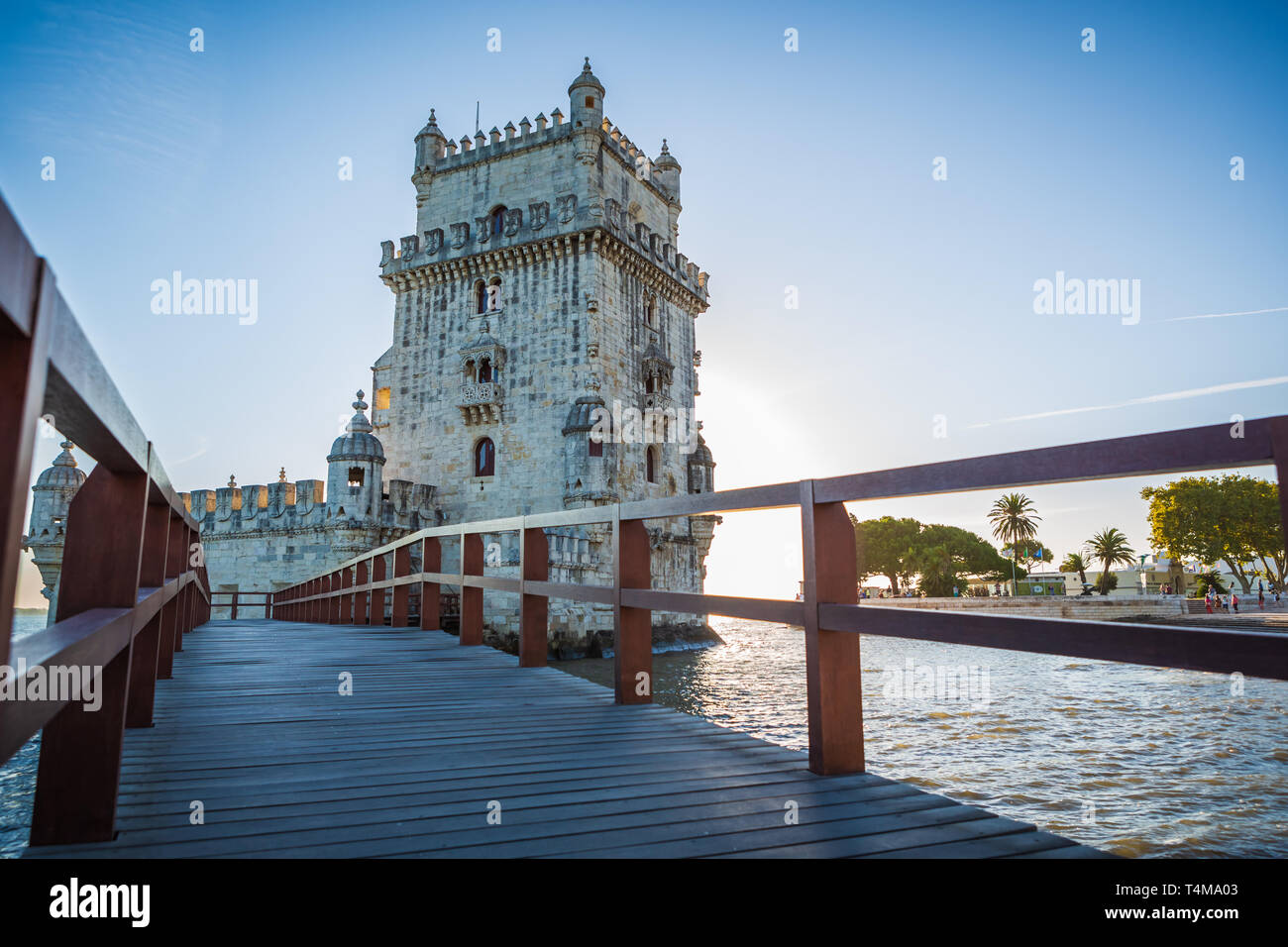 The Torre de Belem castle in Belem near Lisbon, Portugal Stock Photo ...