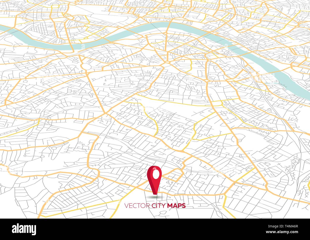 Vector abstract city map in perspective view Stock Vector Image & Art ...