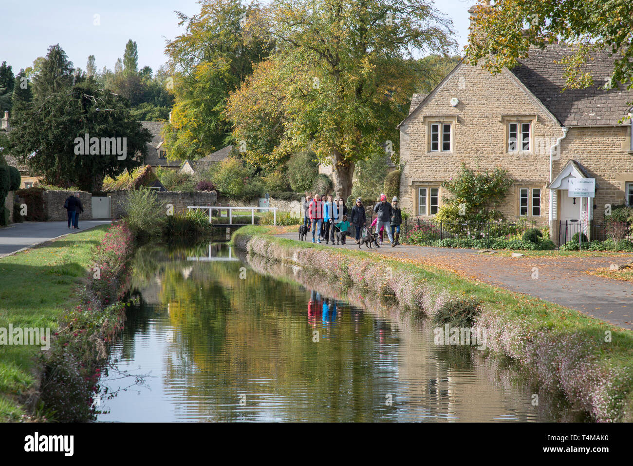 River; Lower Slaughter; Cotswold Village; Cheltenham; England; UK Stock ...