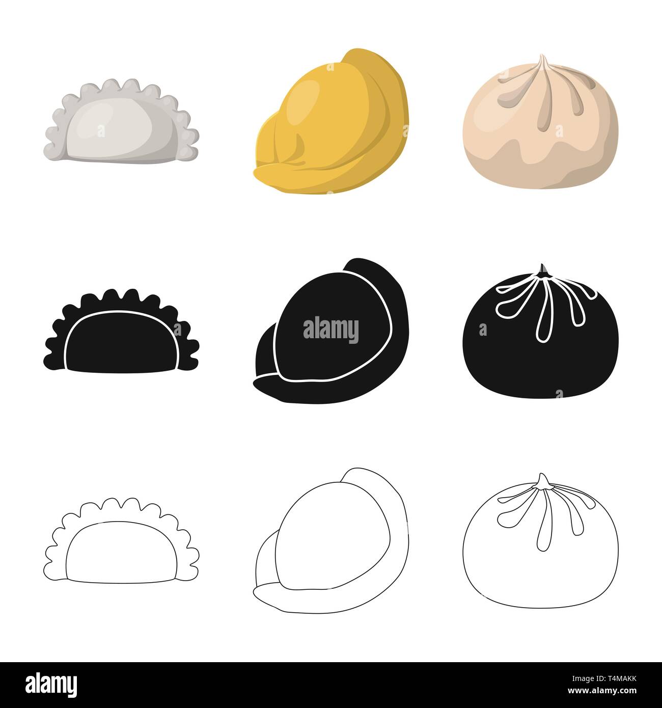 Vector illustration of products and cooking logo. Set of products and ...