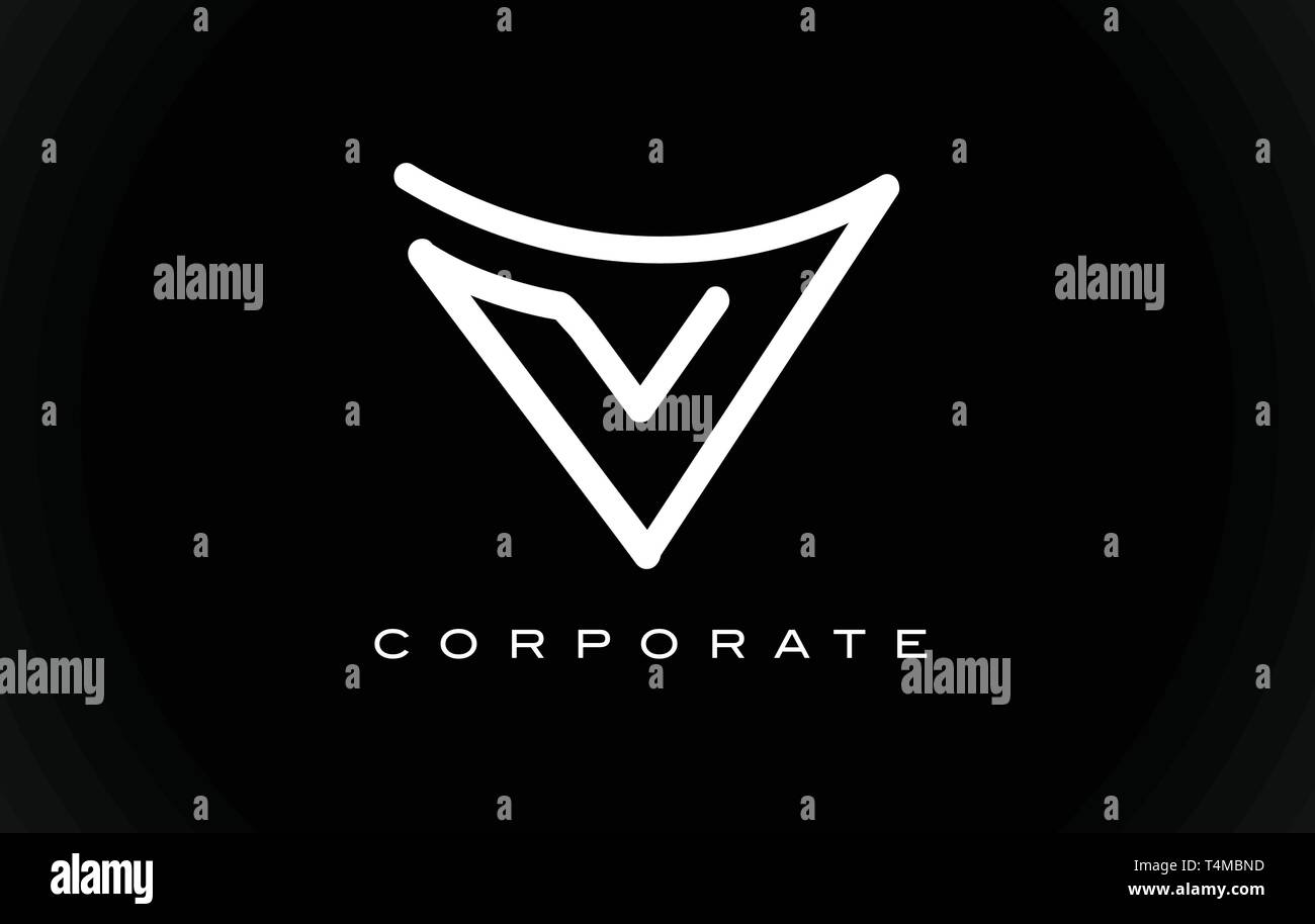 V Logo Monogram. Letter V Simple Clean Line Monogram Design Stock ...