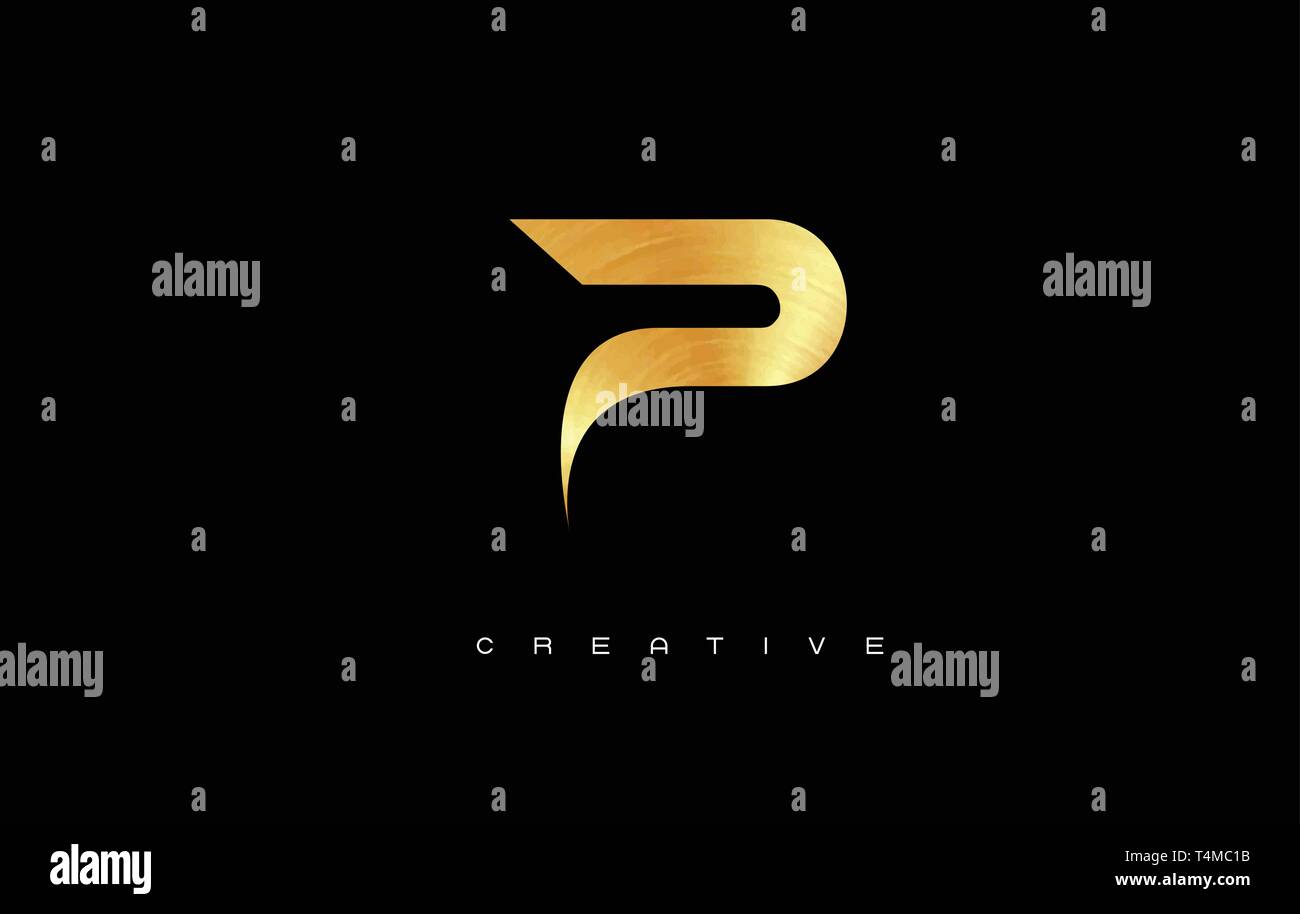 Gold Letter P Logo. P Letter Design Vector with Golden Colors and ...