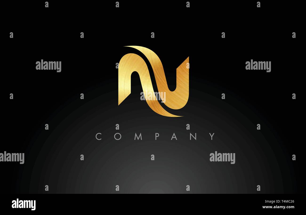N Gold Logo.N Letter Icon Design Vector Illustration Stock Vector Image ...