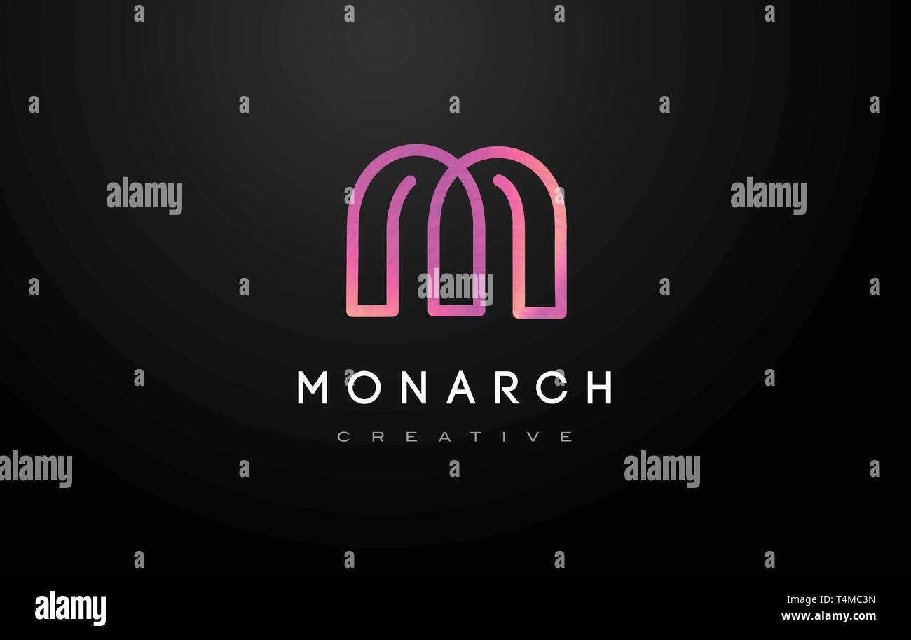 Purple M Logo.M Letter Design Vector Illustration Modern Monogram Icon ...