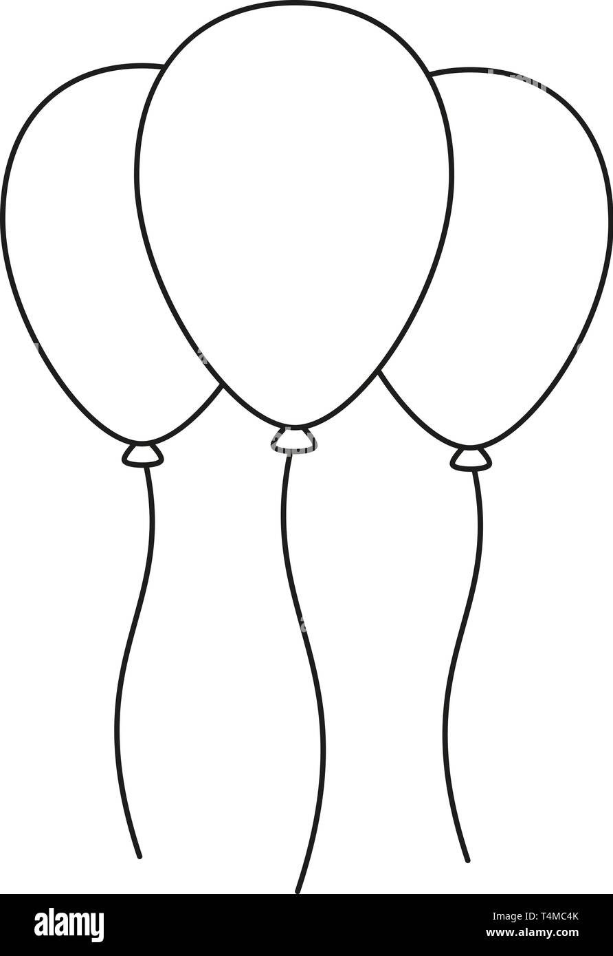 Line art black and white 3 baloon Stock Vector Image & Art - Alamy