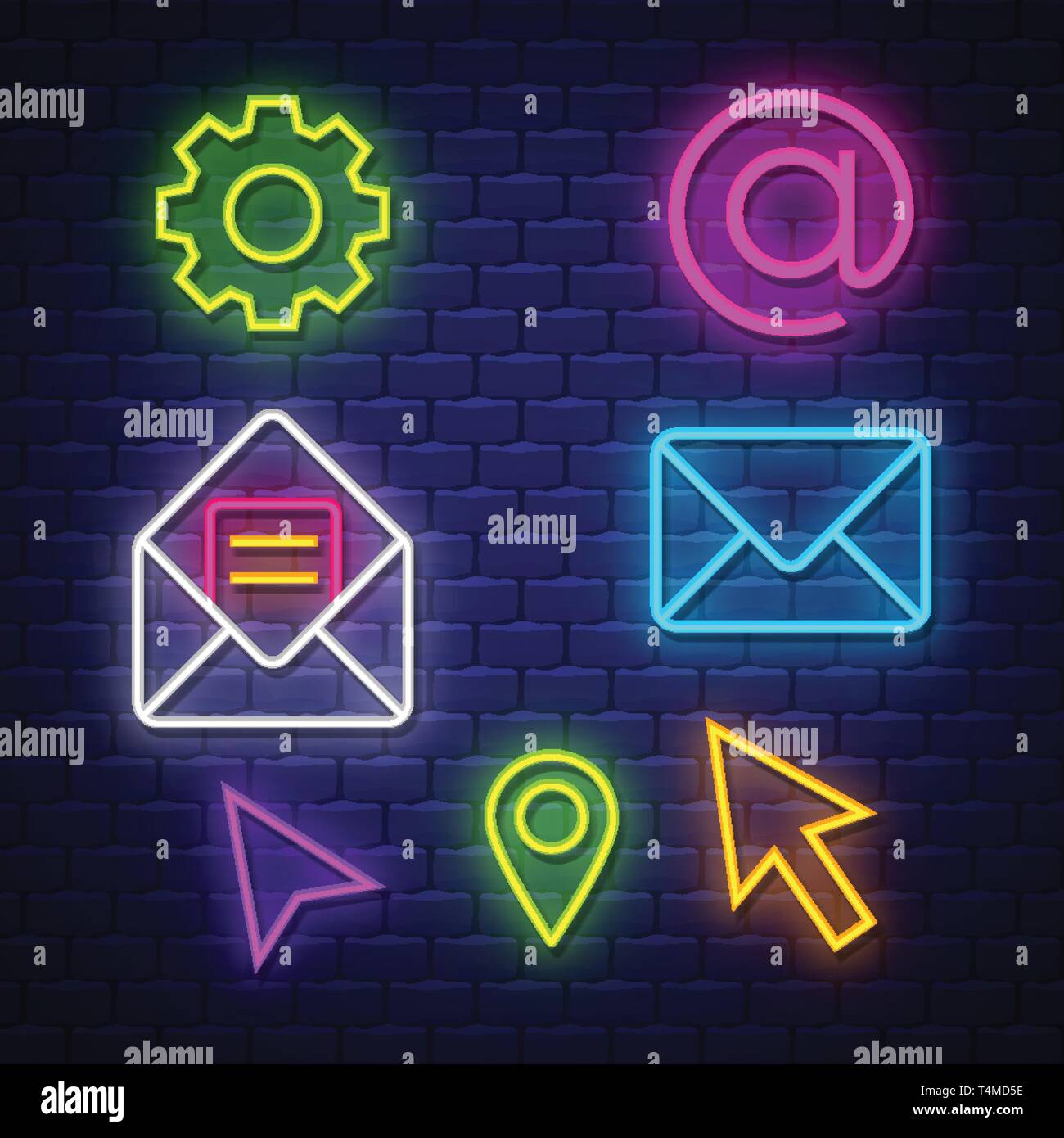 Internet communication neon signs collection. Internet communications ...