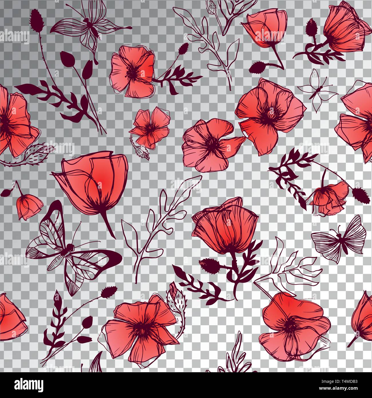 Poppy vector vectors hi-res stock photography and images - Alamy