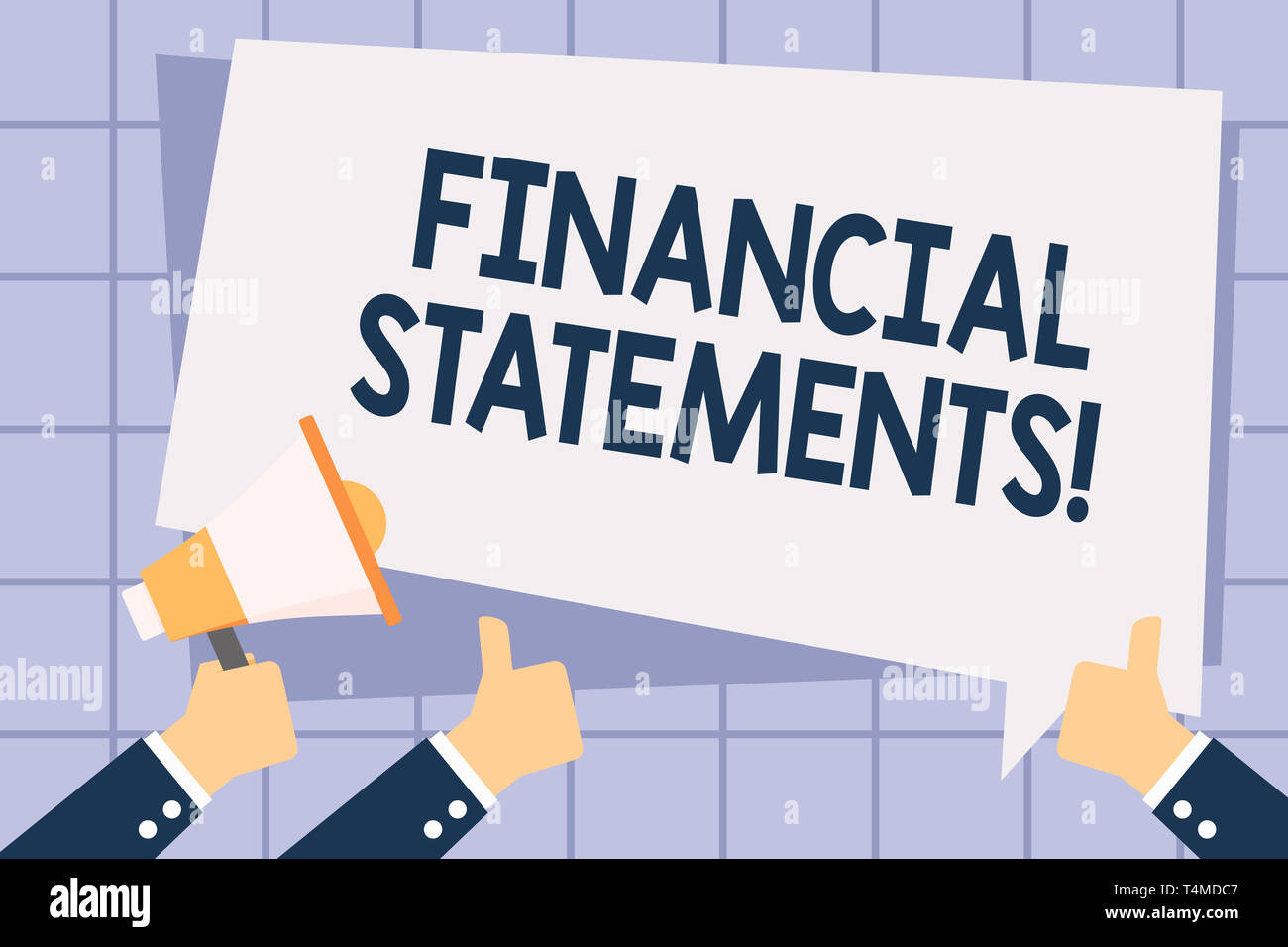 Writing note showing Financial Statements. Business concept for the ...