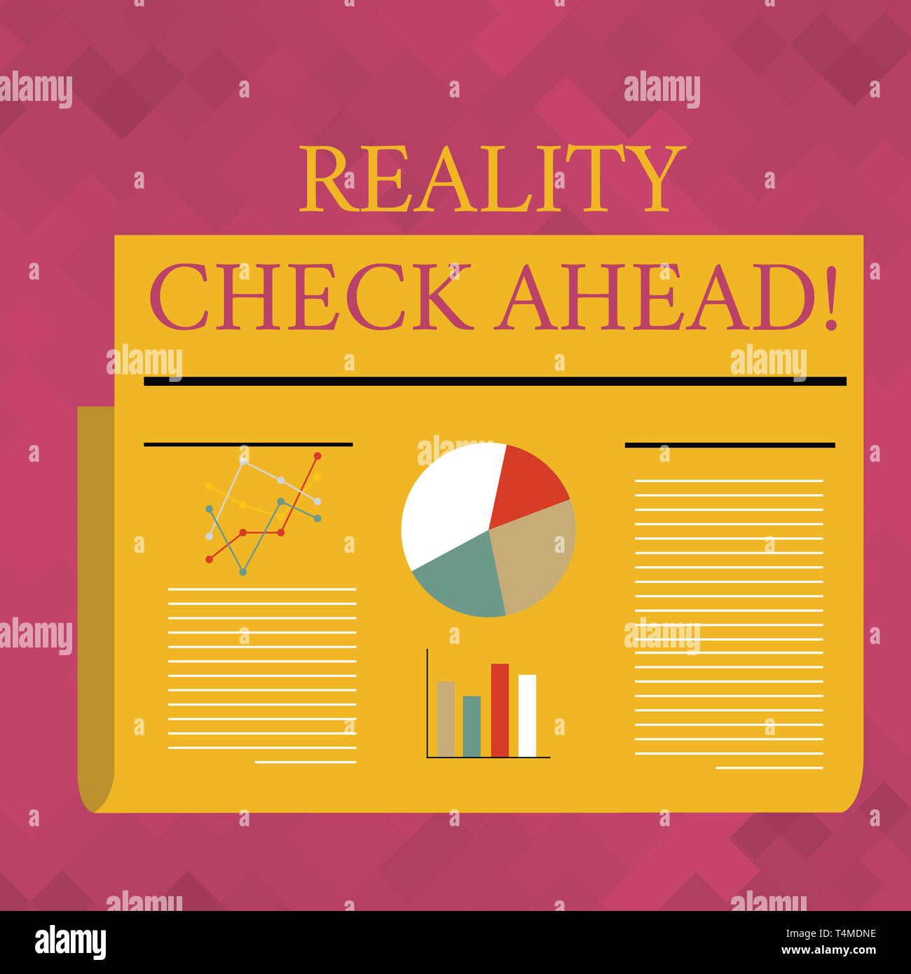 Text sign showing Reality Check Ahead. Business photo text makes them ...