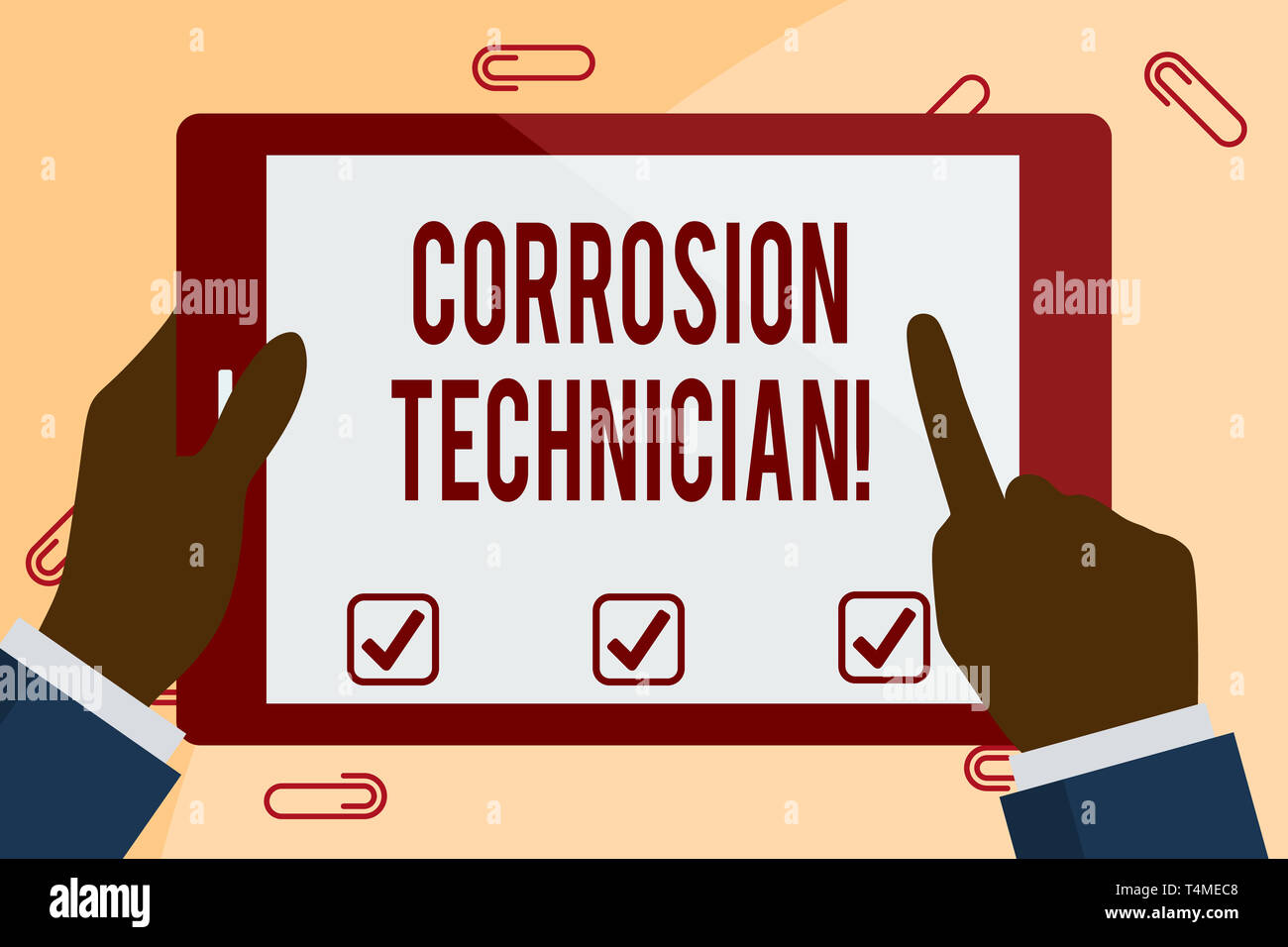 Writing note showing Corrosion Technician. Business concept for ...