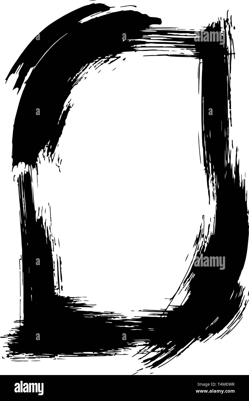 Vector Dry brush frames. Hand drawn artistic frames. Black and white ...