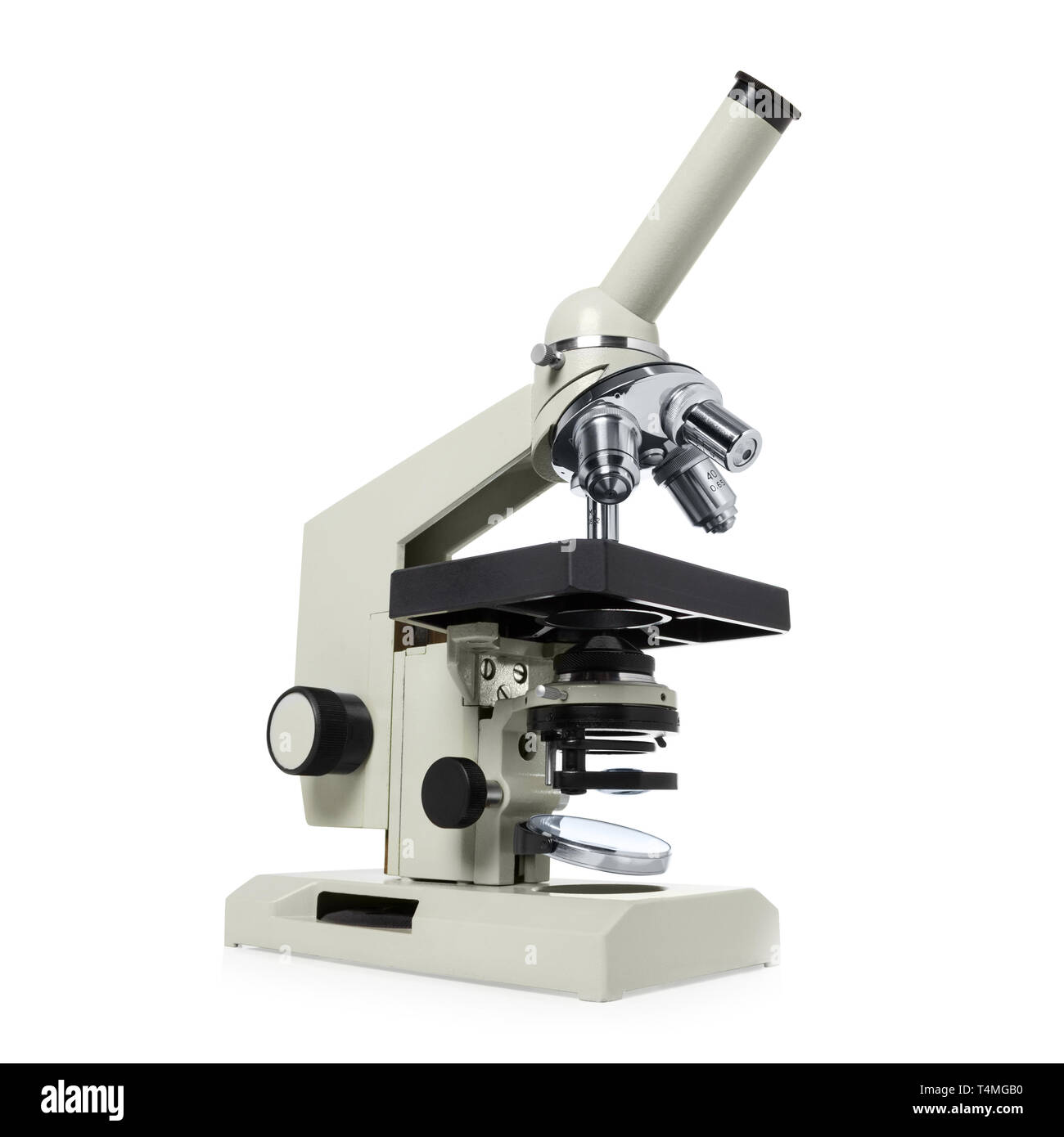 Microscope isolated on white Stock Photo - Alamy