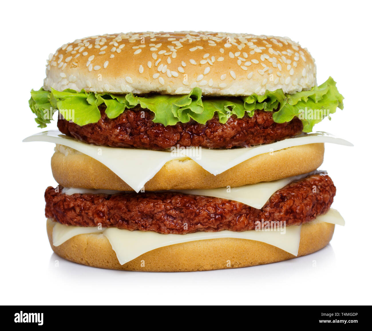 Hamburger isolated on white Stock Photo - Alamy
