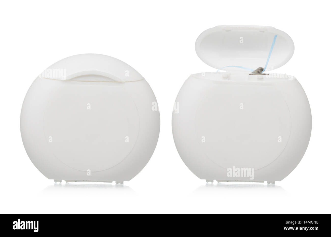 Dental floss plastic case closed and open isolated Stock Photo - Alamy