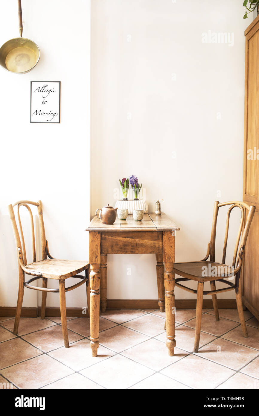 Minimalistic concept of kitchen space. Retro style of home decor Stock ...