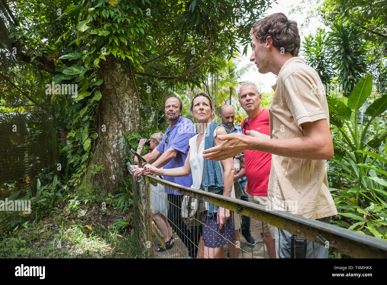 People looking at animals in Guiana zoo, Guyana, Cayenne, France Stock ...