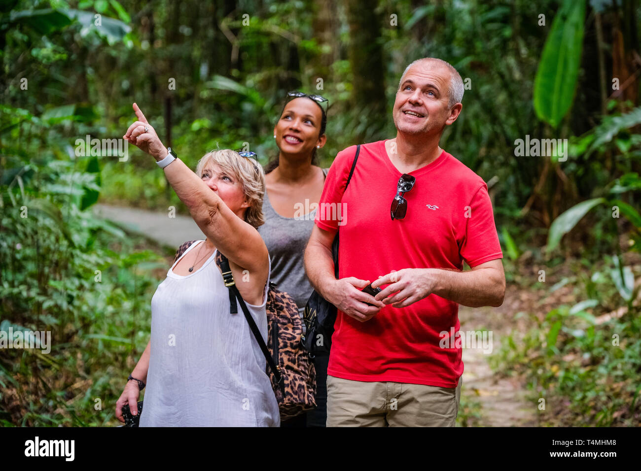 People looking at animals in Guiana zoo, Guyana, Cayenne, France Stock ...