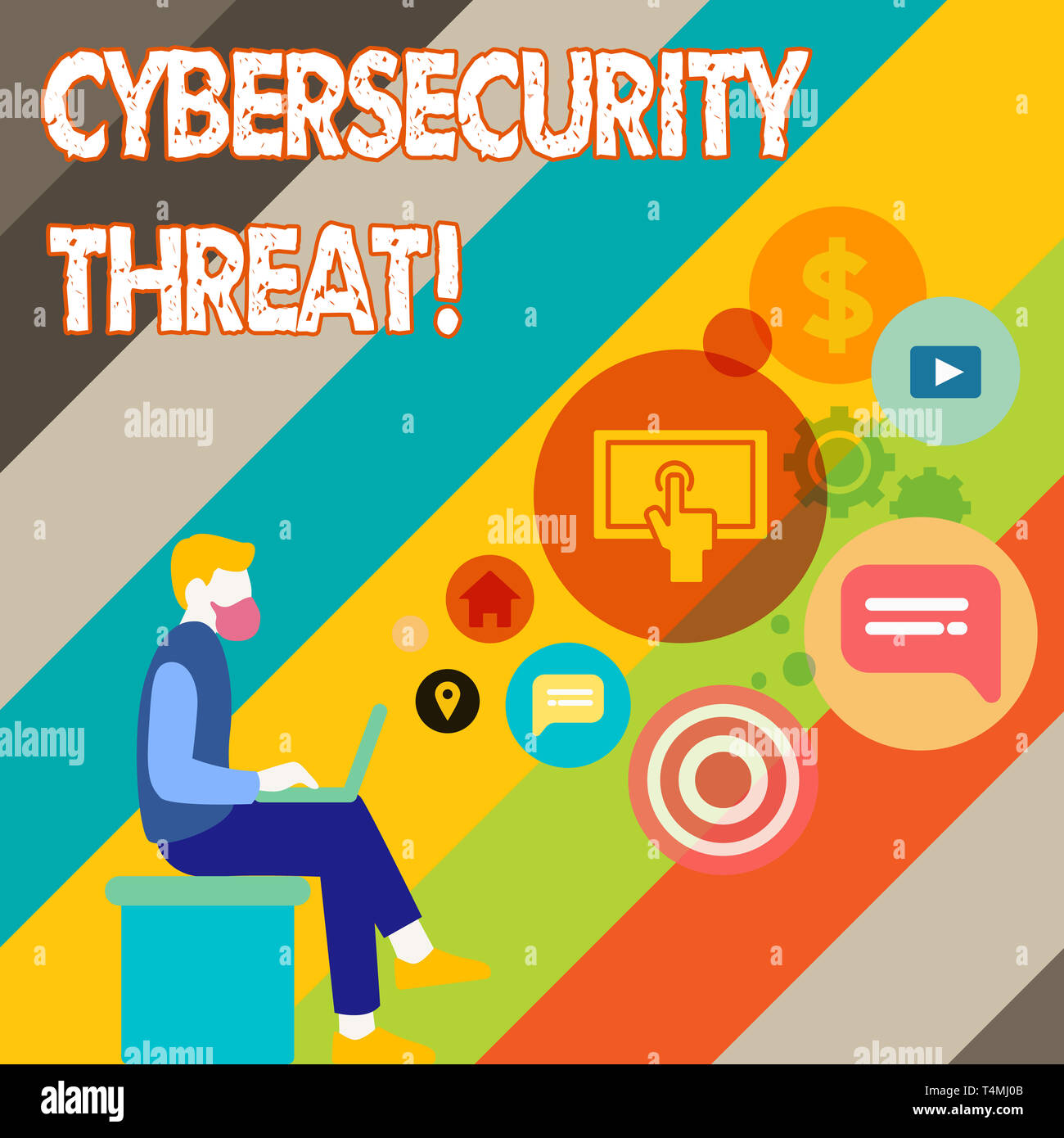 Writing note showing Cybersecurity Threat. Business concept for ...