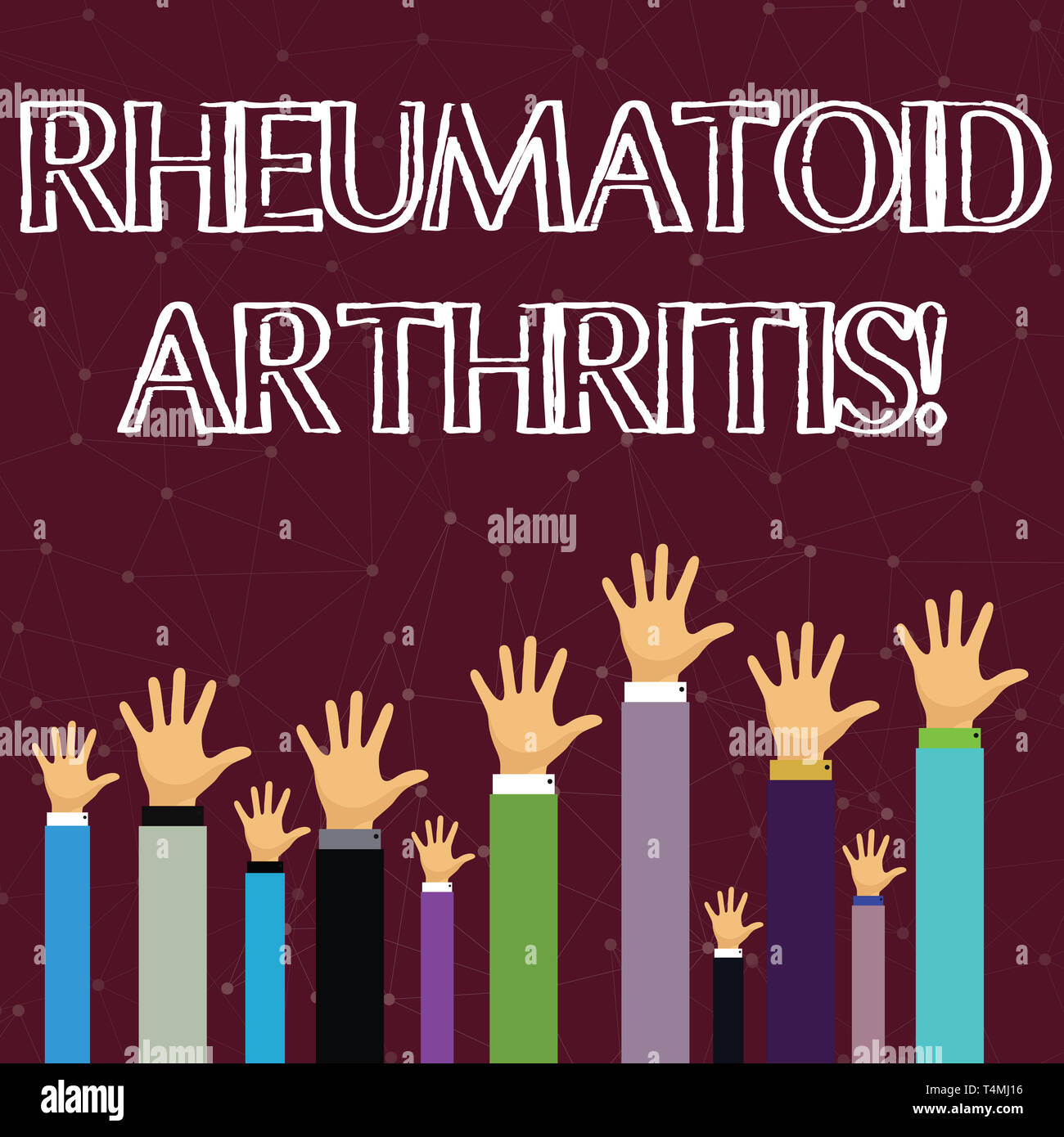 Text sign showing Rheumatoid Arthritis. Business photo text chronic ...