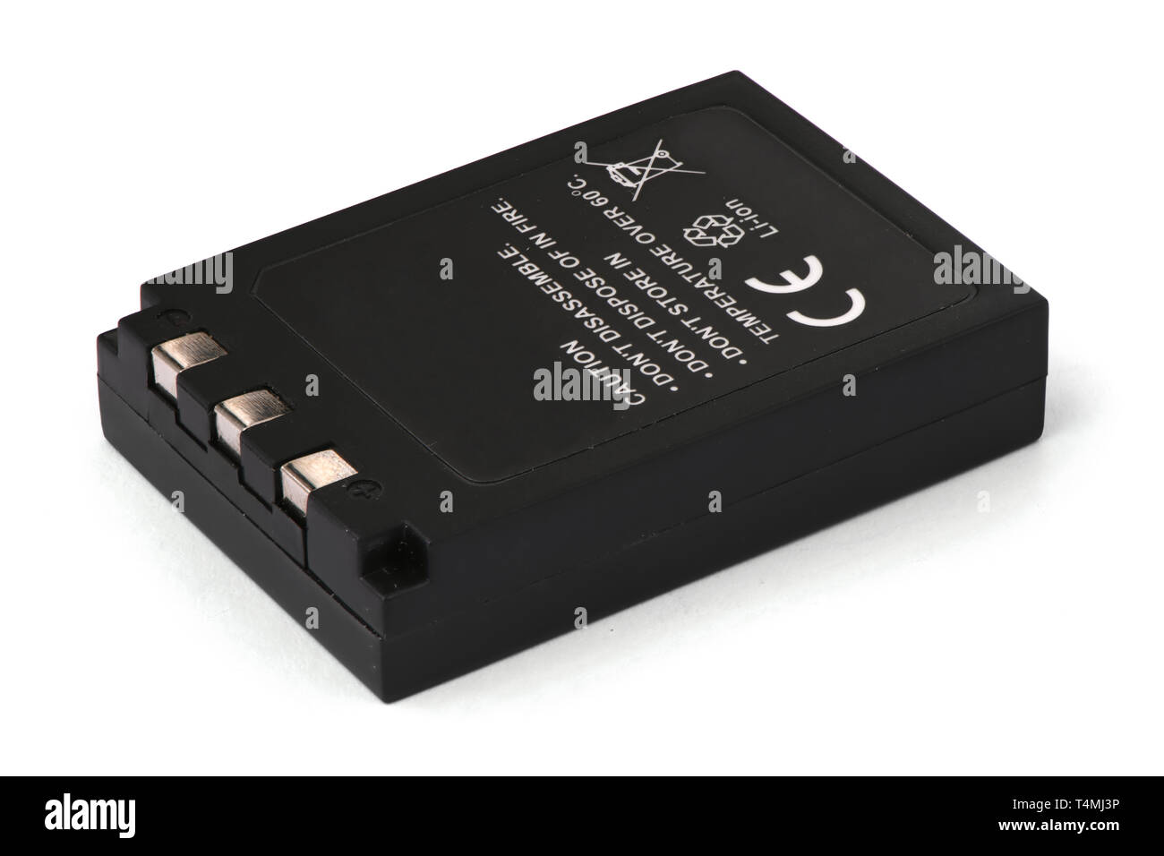 Lithium ion battery for digital camera isolated on white background ...