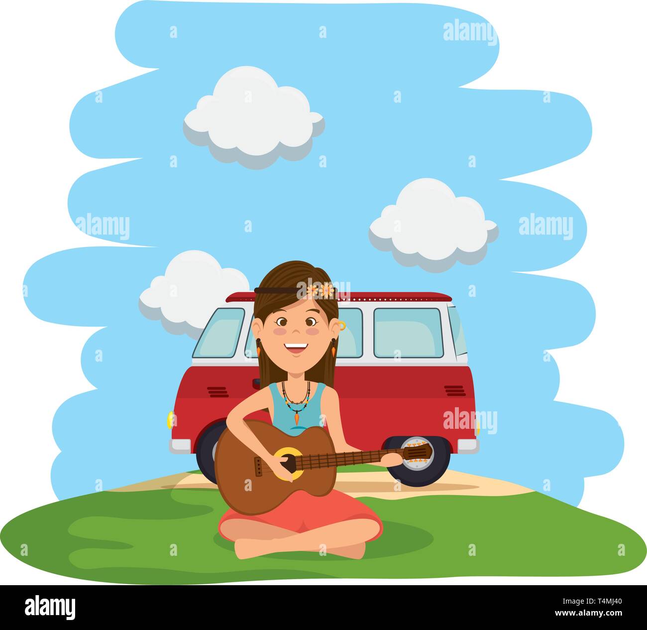 1960s girl guitar Stock Vector Images - Alamy