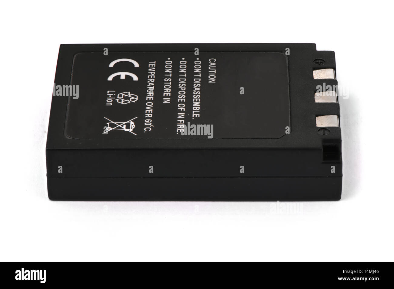 Lithium ion battery for digital camera isolated on white background ...