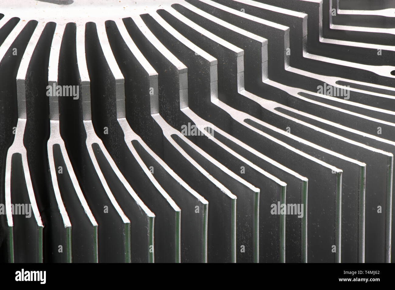 Aluminum radiator for cooling of computer processor. Close-up Stock ...