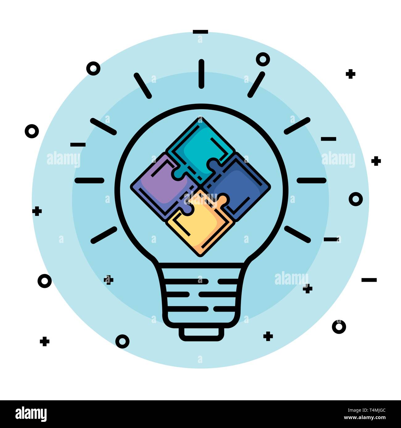 creative bulb idea with puzzles to memory Stock Vector Image & Art - Alamy