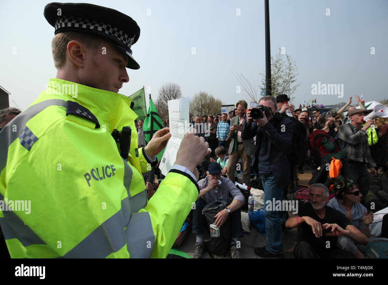 A police officer issues a section 14 Public Order Act to Extinction ...