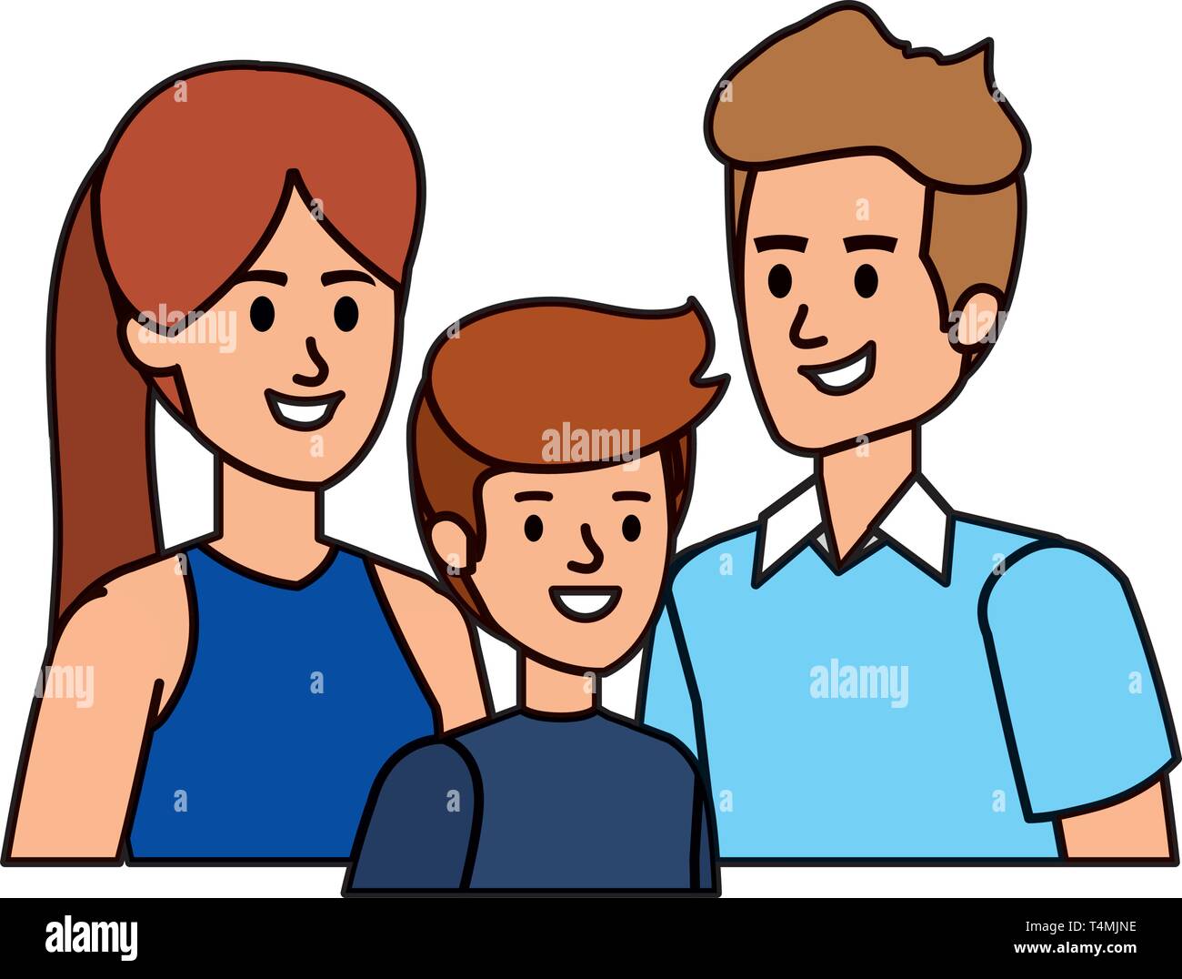 parents couple with son characters Stock Vector Image & Art - Alamy
