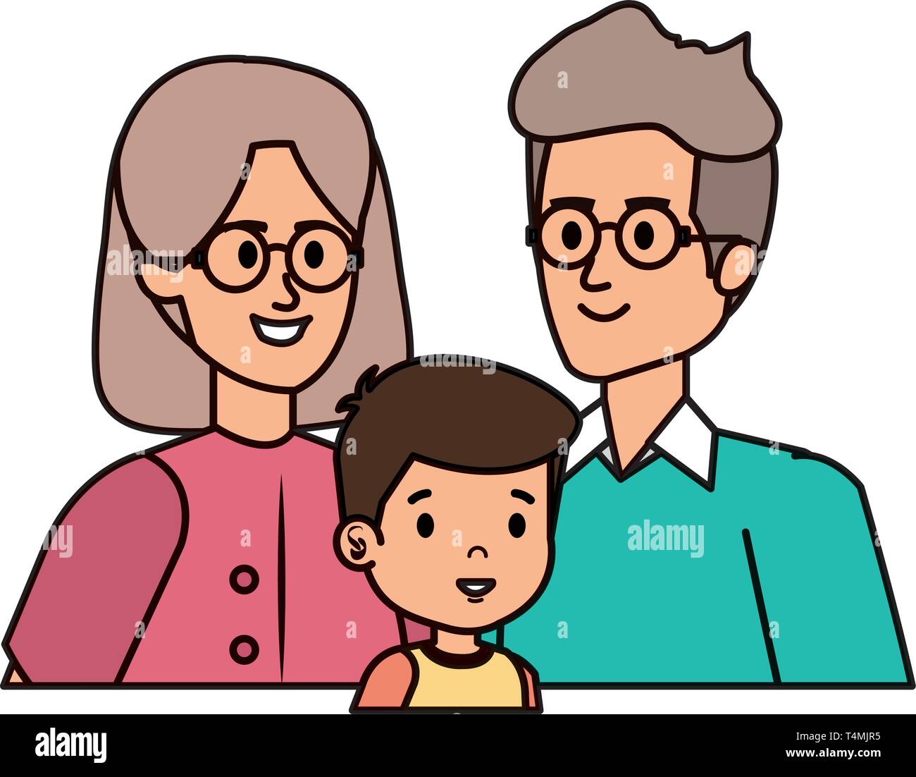cute grand parents couple with grandson Stock Vector Image & Art - Alamy