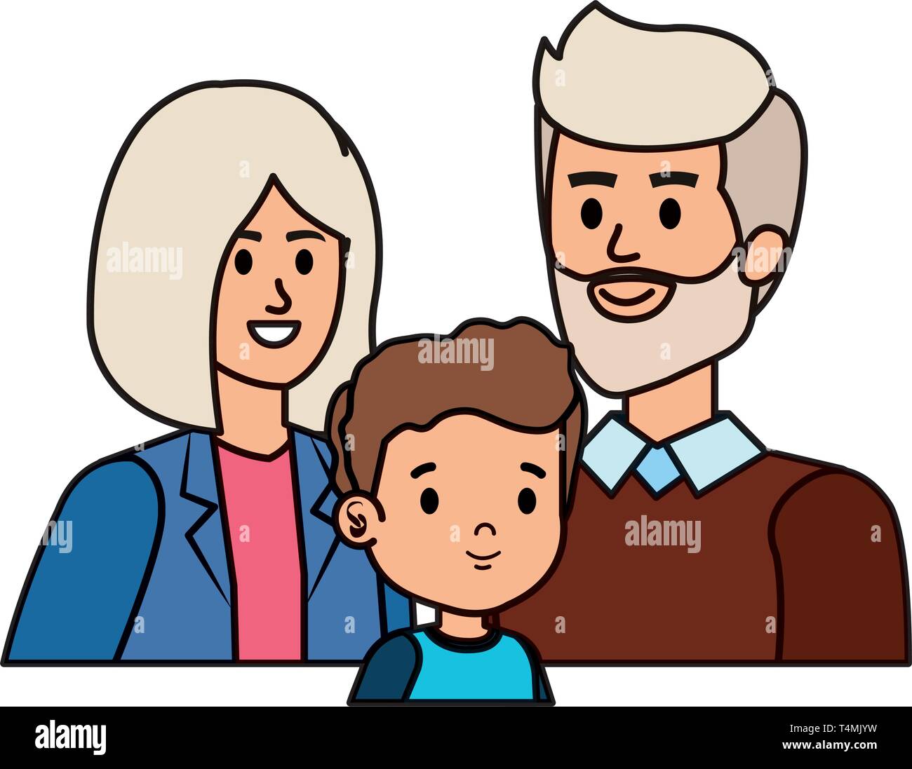 cute grand parents couple with grandson Stock Vector Image & Art - Alamy