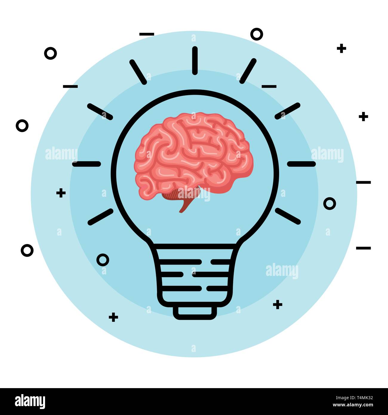 brain with creative bulb idea to memory Stock Vector Image & Art - Alamy